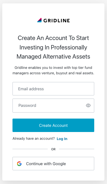 Creating your Gridline account with Google